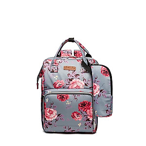 Diaper Bag Backpack, Baby Bag with Changing Pad, Waterproof Multifunction Nappy Bag,Maternity Travel Back Pack for Mom&Dad (Floral)