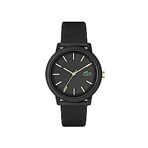Lacoste 12.12 Men's TR90 Case Quartz Watch with Black Rubber Strap (Model: 2011233)