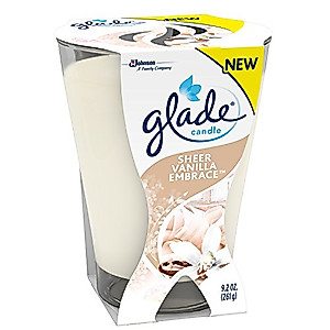 Glade Candle Jar, Air Freshener, Sheer Vanilla Embrace, 9.2 Oz