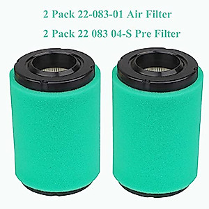 DUCTAIL 2 Pack 22-083-01, 22-083-01-S Air Filter Kit Compatible with Kohler 5400 Series KS540 17 -19.5hp Engine, Replace 22-883-01-s1 2208301s Cub Cadet xt1 Lawn Mower Air Filter