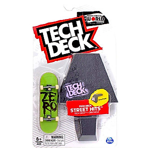 TECH DECK Street Hits World Edition Limited Series Zero Skateboards Blood Stacked Green Complete Fingerboard and Sculpture Obstacle