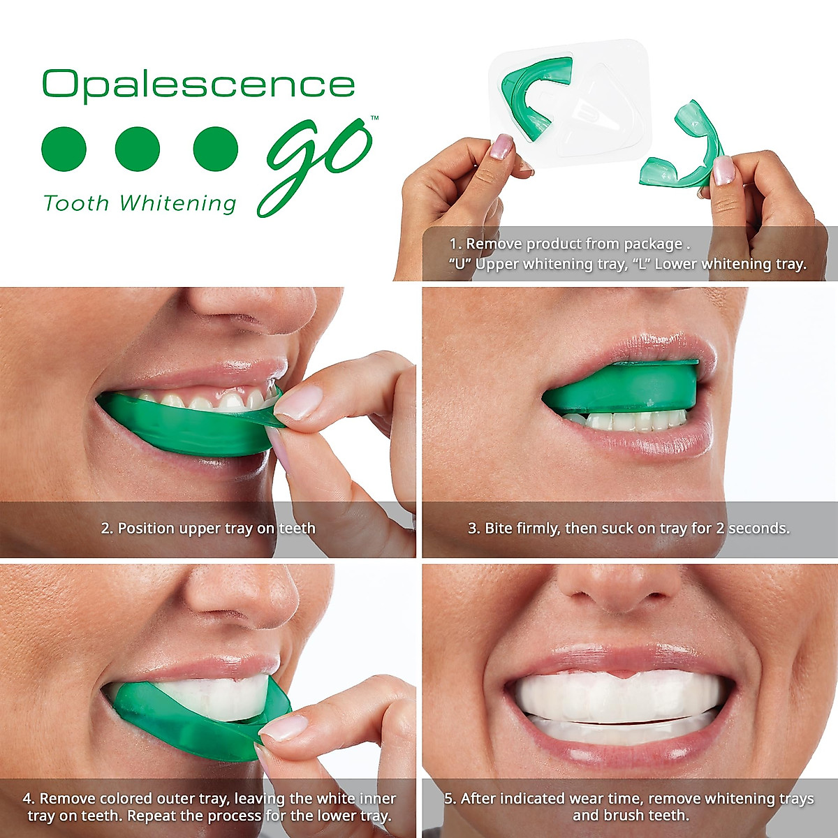 Opalescence GO 15% (10 Treatments) Original Prefilled Teeth Whitening Trays w/Travel Whitening Toothpaste 1.0 Oz. Hydrogen Peroxide - Cool Mint - Made by Ultradent.