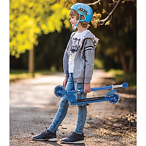 Scooter for Kids with LED Light Up Wheels, Adjustable Height Kick Scooters for Boys and Girls Ages 3-12, Rear Fender Break, Folding Kids Scooter, 110lb Weight Capacity