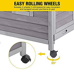 Aivituvin Rabbit Hutch Indoor Bunny Cage Outdoor Bunny House with Wire Floor Leakproof Plastic Tray