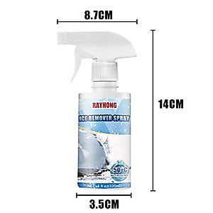 Defrosting De-Icer Spray for Car Windshield Windows Wipers and Mirrors, Agent Ice Melting, Quickly and Easily Melts, Multifunctional Automotive Glass Snow Remover (Without rag)
