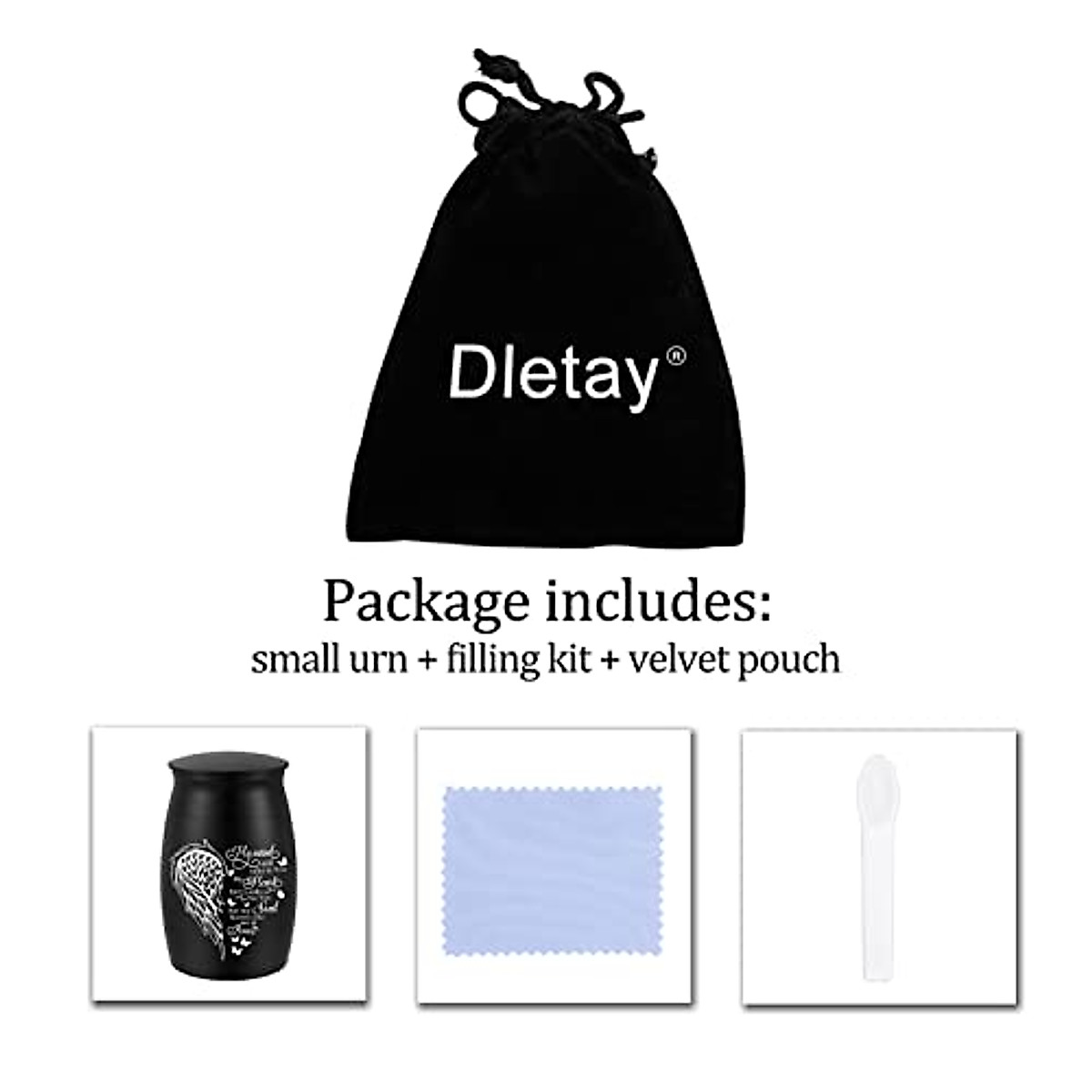 Small Urns for Human Ashes Aluminum Mini Urn for Ashes Wing Small Cremation Urn Memorial Keepsake Ash Holder-My Mind