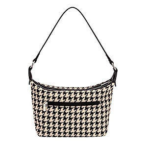 DAVID JONES Women Hobo Shoulder Small Bag Vintage Print Underarm Evening Party Casual Handbag-Black