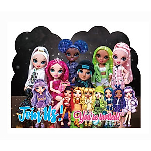 NINIMBLE 20pcs rainbow high Birthday Party Invitations,rainbow high Invitations Birthday Party Supplies Decoration (Invitations1)