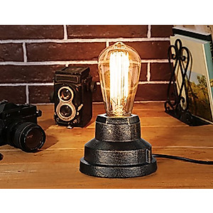 Boncoo Touch Control Table Lamp Vintage Desk Lamp Small Industrial Touch Light Bedside Dimmable Nightstand Lamp Steampunk Accent Light Edison Lamp Base Antique Night Light for Living Room Bedroom