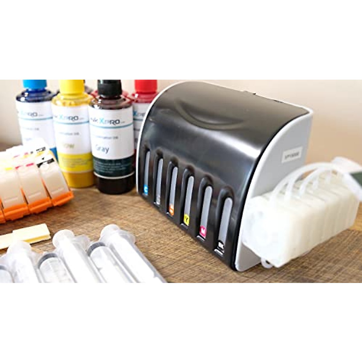 INKXPRO 312XL Empty Ink System CISS Refillable Cartridge Kit with Ink Flow Control Damper for Chipless Firmware Installed EPSON XP-15000 Printer
