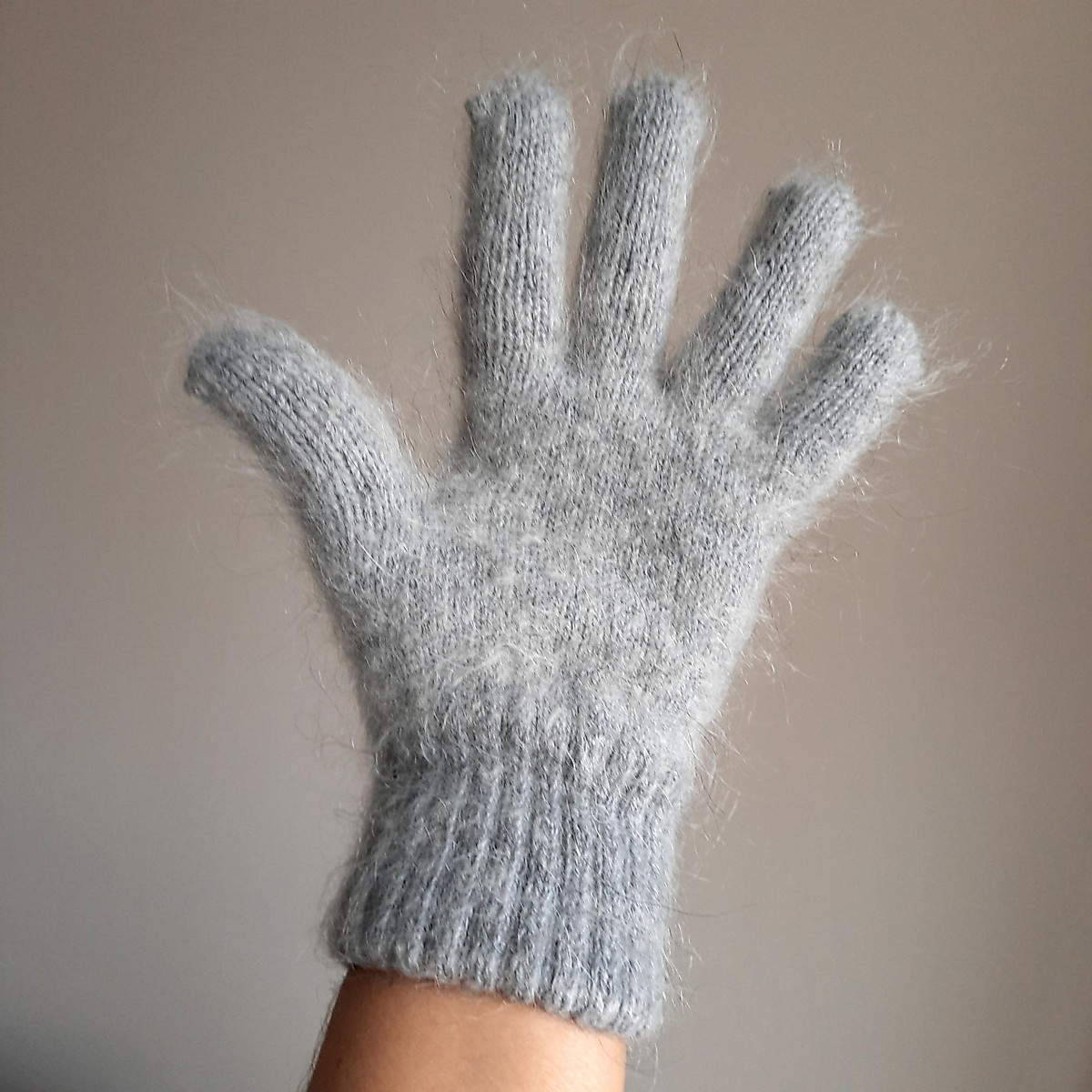 Warm Wool Gloves for Winter/Knitted Gloves with Goat Down for Women and Men (Large)