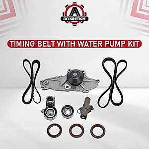 Timing Belt & Water Pump Kit Compatible with Honda, Acura & Saturn Vehicles - Accord, Odyssey, Pilot, TL, RL, MDX, Vue 3.5, 3.0, 3.7 - Replaces TKH002, TCKWP329, 19200-RDM-A02 19200-RDV-J01