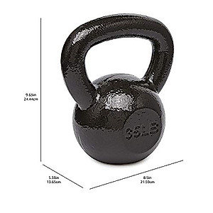 Amazon Basics Cast Iron Kettlebell, 35 pound, Black