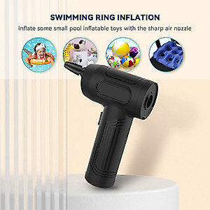 Cordless Electric Air Duster, JOMOSPO 50000RPM Powerful Compressed Air Can Replacement for Computer Keyboard Electronics Cleaning, Available for Swimming Ring Inflation and Vacuum Storage Bags Suction