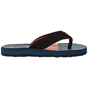 Quiksilver Boy's Carver Print Youth Sandal, Black/Blue/Red, 11(28) M US Big Kid