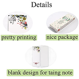 30 PCS Blank Bookmarks with Different Flower Printing for Book Lovers Women Adult Craft Kraft Rectangle Card with “Write Poetry for You” Exquisite Blank DIY Cards Flowers Cards 1.88 x 5.51 inches