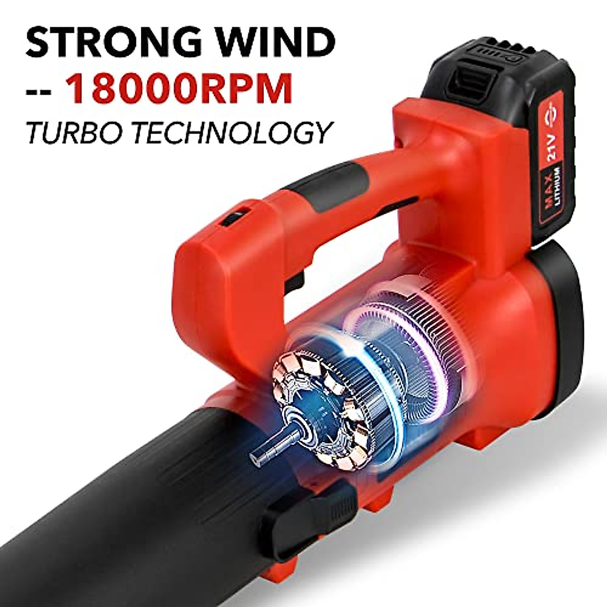 Cordless Leaf Blower 6-Speed 400CFM with Battery Electric Handheld Leaf Blower for Lawn Care Sweeping Snow and Surface Dust Cleaning (Two Batteries)