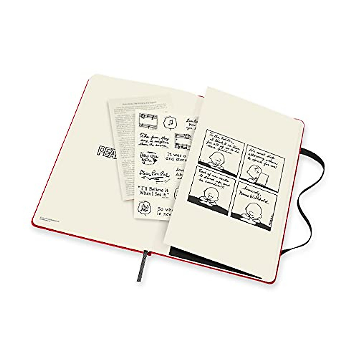 Moleskine Limited Edition Peanuts 12 Month 2022 Weekly Planner, Hard Cover, Large (5" x 8.25"), Scarlet Red