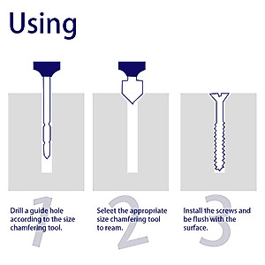 ATOPLEE Countersink Chamfer Tool,4pcs 90 Degree High Speed Steel Countersink Bits for Wood,Metal, Fiberboard, Plywood, Plastic, PVC,Size 2-5,5-10,10-15,15-20mm