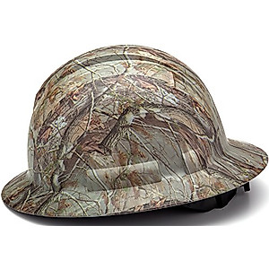 Pyramex Ridgeline Full Brim Hard Hat, 4-Point Ratchet Suspension, Matte Camo Pattern