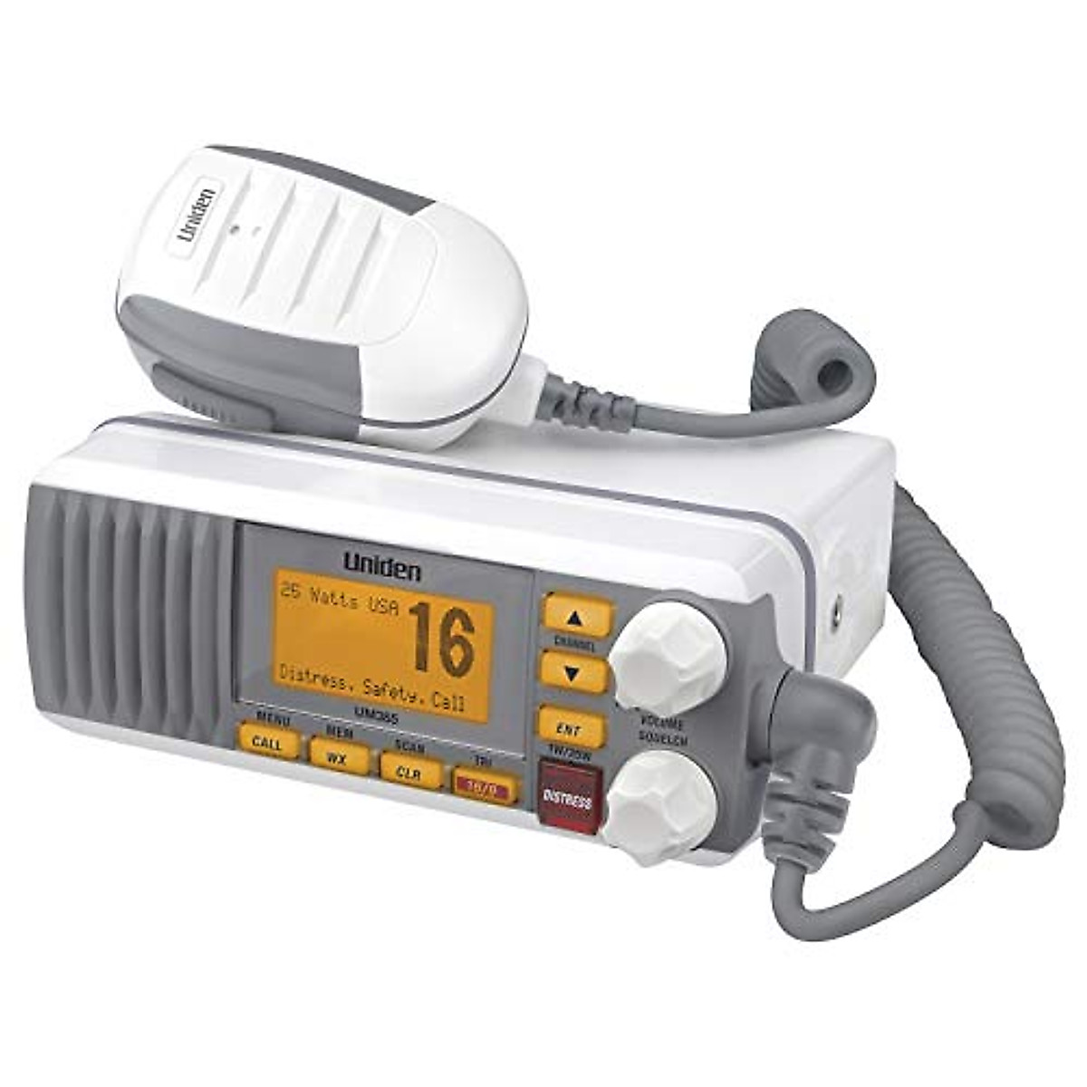 Uniden UM385 25 Watt Fixed Mount Marine Vhf Radio, Waterproof IPX4 with Triple Watch, Dsc, Emergency/Noaa Weather Alert, All Usa/International/Canadian Marine Channels, Memory Channel Scan, White
