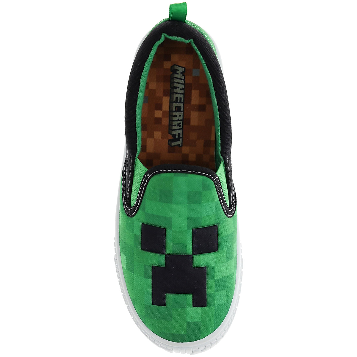 Minecraft Boys Shoes,Slip-on Low top Sneakers for Kids, Sport Skate Shoe Casual, Creeper Green, Size 13