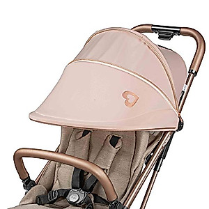 Peg Perego Selfie – Self-Folding, Light Weight, Compact Stroller – Compatible with All Primo Viaggio 4-35 Infant Car Seats - Made in Italy - Mon Amour (Beige, Pink, & Rose Gold)