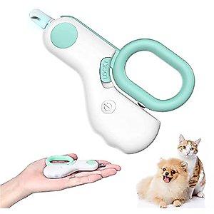 Small Animals Nail Clippers with LED Lights to Avoid Excessive Cutting and Razor Sharp Blades - Professional Claw Trimmer for Tiny Dog Cat Kitten Bunny Rabbit Bird Guinea Pigs Ferret Hamsters (Blue)