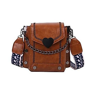Crossbody Purse for Women, Casual Leather Bag, Women's Shoulder Handbags, Adjustable Strap (Caramel- Light Brown)