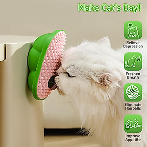 havit 2-Pack Catnip Toys for Indoor Cats, Stick on Wall Catnip Ball Toys for Cats to Lick, Massage & Self Grooming (Yellow & Pink)