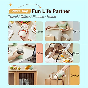 4 In 1 Portable Blender, Personal Size Blender for Shakes and Grind Coffee with 4 Ultra Sharp Blades, 10Oz Powerful Juicer, Glass Cup Body, BPA Free, Mini Blender Cup for Office, Gym, Kitchen