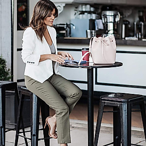 Vnewone Metal Bar Stools Set of 4 Counter Height Barstools Stackable Metal Chairs High Backless Dining Stool Bar Chair for Indoor Outdoor Patio Home Kitchen (24", Black)