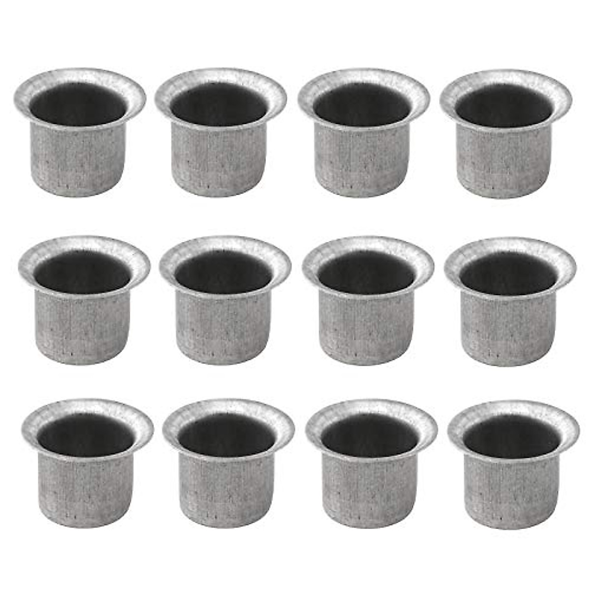 winying 12Pcs Metal Candle Cups Wax Containers Candle Tin Cups Hardware Accessories for Party Wedding Indoor Decoration Dark Gray #2.25x2.2cm