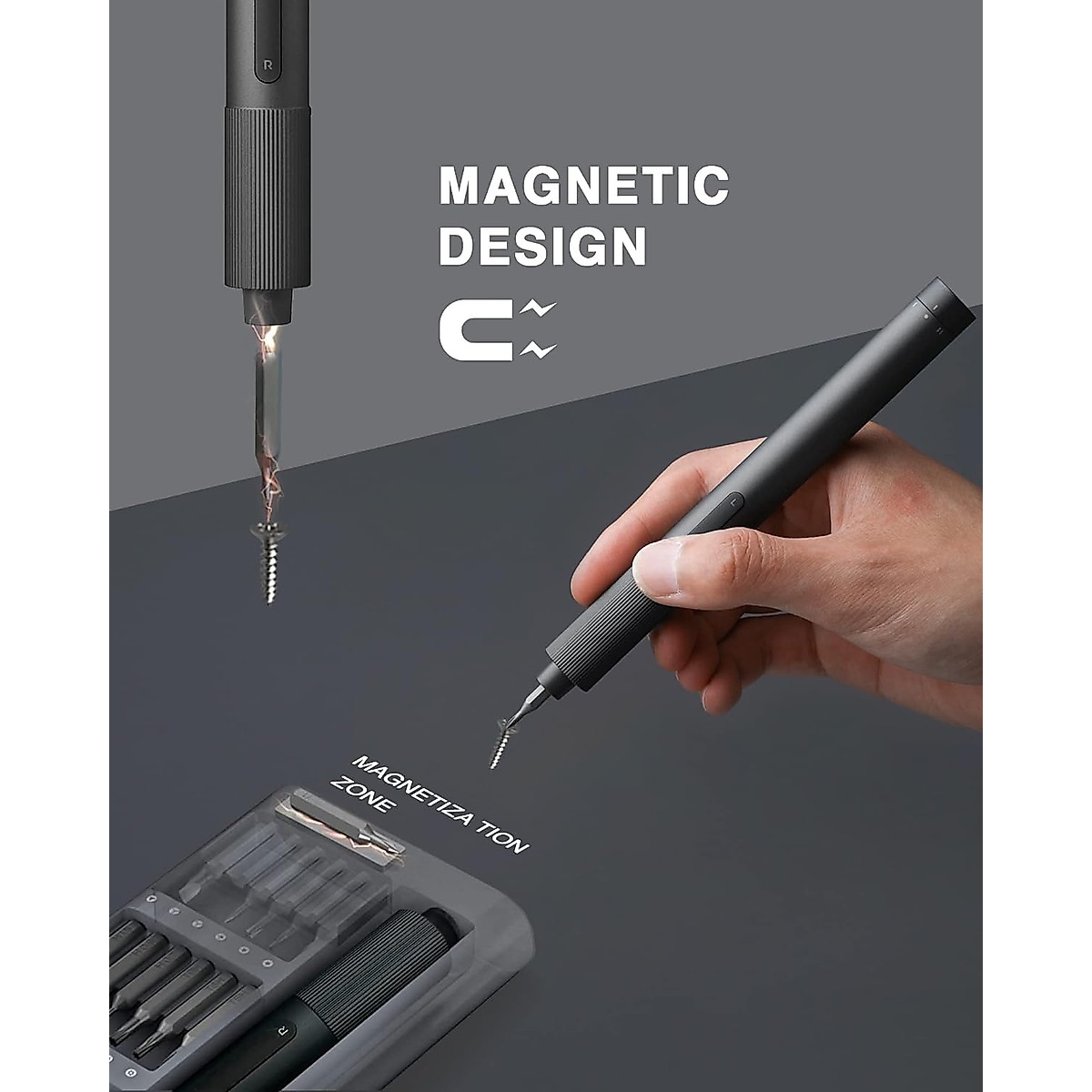 Xiaomi Electric Precision Screwdriver, All-metal Gearbox, Powerful Magnetic Motor, Rechargeable Lithium Battery, S2 Steel Screwdriving Bits, Type-C Charging, Aluminium Alloy Case (Power Screwdriver)