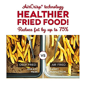 Dash Deluxe Electric Air Fryer + Oven Cooker with Temperature Control, Non-stick Fry Basket, Recipe Guide + Auto Shut off Feature, 1200-Watt, 3 Quart - Aqua