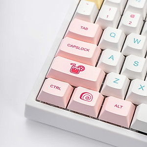 YUNZII Macaron 84 84-Key RGB Hotswap Wired Mechanical Gaming Keyboard with PBT Dye-subbed Keycaps for Mac/Win/Gamers (Gateron Black Switch,Macaron)