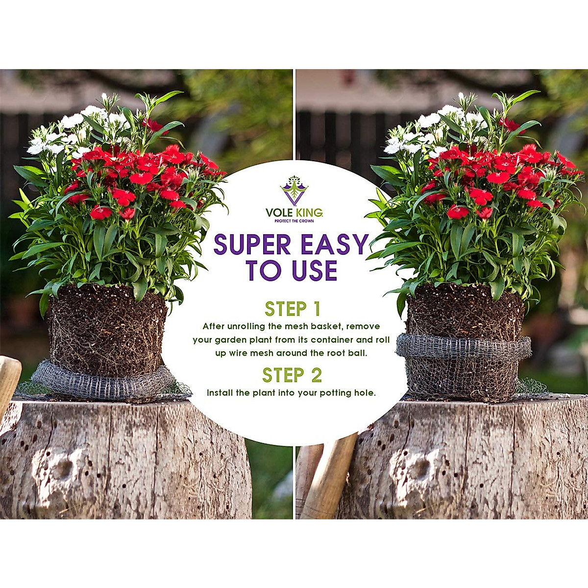 VOLE KING Plant Baskets - Gopher and Vole Baskets, 15 Gallon, Pack of 1 - Protect Plants, Trees, Flowers and Bulbs from Voles, Gophers and Moles - A One Time Solution, No Repellent Needed