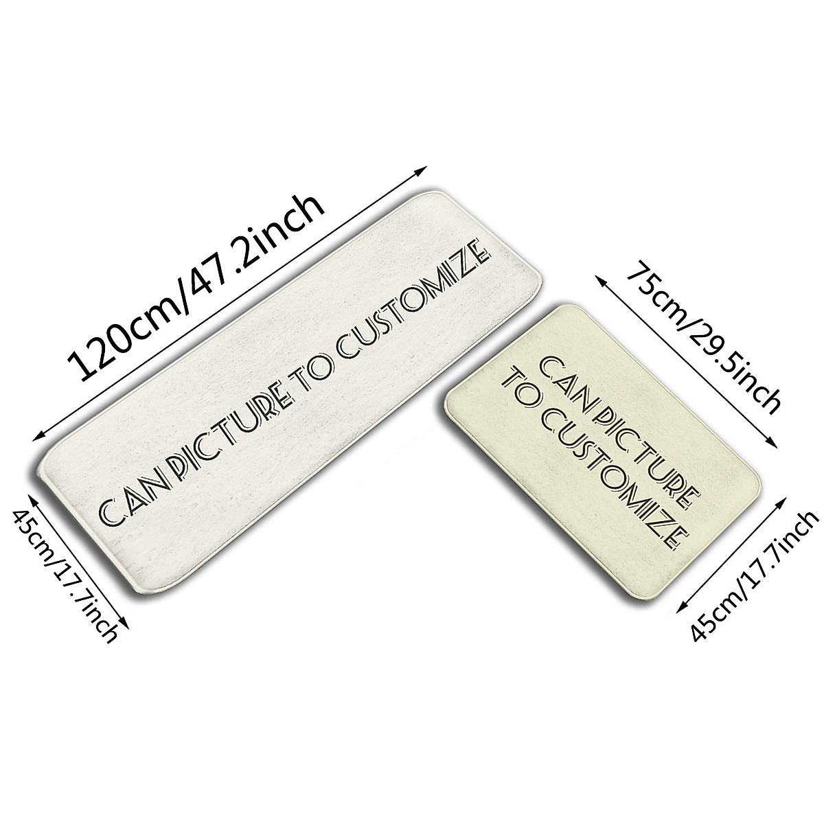 2 Pieces Whitetail Deer Life Non-Slip Kitchen Rug Set,Vector of Mountain Landscape with Forest and Eagle Water Absorb Microfiber Bathroom Mat Checkered Doormat Carpet for Laundry