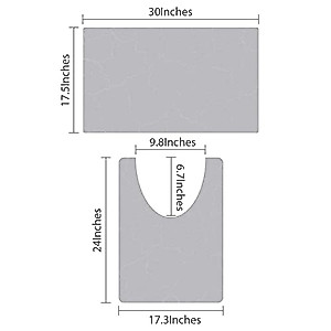 GOYLSER Bathroom Toilet Rugs, Ultra Thin Washable Toilet Rugs Set for Bathroom 2 Piece, Soft Low Profile Bath Mats for Bathroom Non Slip, Easy Clean Rubber Backing Contour Bathroom Rugs for Toilet