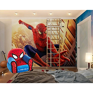 Customized Spider Sherpa Lined Kids Chair| Man| Superhero Spidey Plush Memory Foam Chair| Personalize with Name