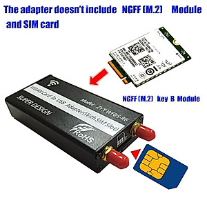 JIUWU NGFF(M.2) to USB Adapter with SIM Card Slot for Socket 2 SSIC-Base WWAN