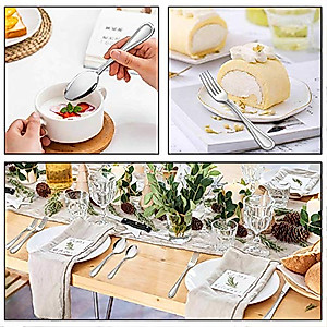 LIANYU 24-Piece Silverware Set with Steak Knives for 4, Stainless Steel Flatware Cutlery Set for Kitchen Restaurant Hotel, Fancy Eating Utensils Tableware with Beaded Edge, Dishwasher Safe