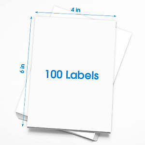 MaxGear 4x6 inch Shipping Address Labels,for Inkjet or Laser Printer, USPS Postal Mailing Shipping Labels, Matte White Paper Sheets, Permanent Strong Adhesive, Dries Quickly, 100 Pcs
