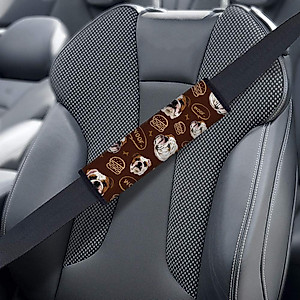 WIRESTER Soft Car Safety Seat Belt Shoulder Pad Cover Design, Cushion Harness Comfortable Pad - English Bulldog Face Pattern