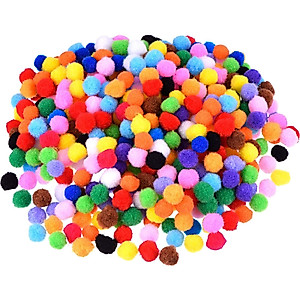 Blulu 500 Pcs 0.5 Inch Polypropylene Pompoms for Craft Making, Small Pom Poms Balls Art and Craft DIY Decorations(Multicolor)