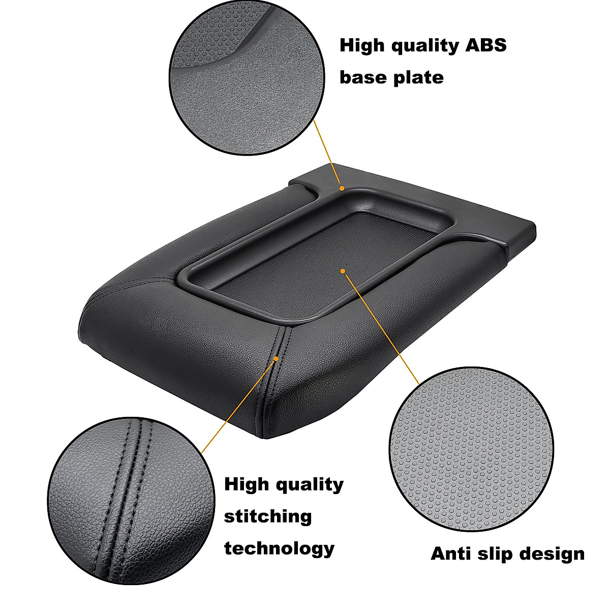 NHILES Center Console Lid Replacement Kit for 1999 2000 2001 2002 2003 2004 2005 2006 2007 Silverado/Avalanche/Suburban/Sierra/Yukon Replaces Number 19127364, 19127365, 19127366 (Black)