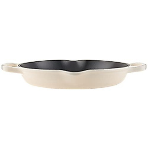Le Creuset Enameled Cast Iron Signature Deep Round Grill, 9.75", Meringue