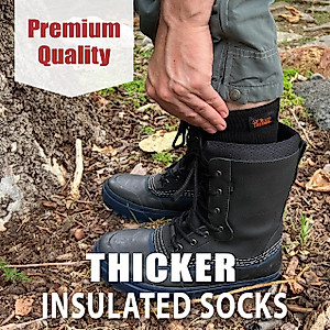 35° Below Thermal Insulated Socks for Men and Women, Designed with Soft Aluminized Loops to Keep Feet Warm and Cozy, One Pair, Large, Black/Silver