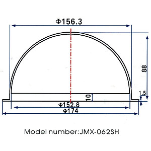 JMX 6.2 Inch Acrylic Indoor/Outdoor CCTV Replacement Extended Clear Camera Dome Cover Security Dome Camera Housing
