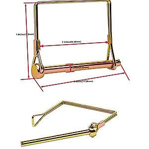 10 Pieces 1/4 Inch Wire Lock Pin, Trailer Coupler Pin,Hitch pin,Heavy Duty Safety Coupler Pin Shaft Locking Pin for Farm Trailers Wagons Lawn Garden(Square, Gold)